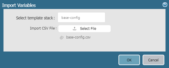 Import Template Stack Variables