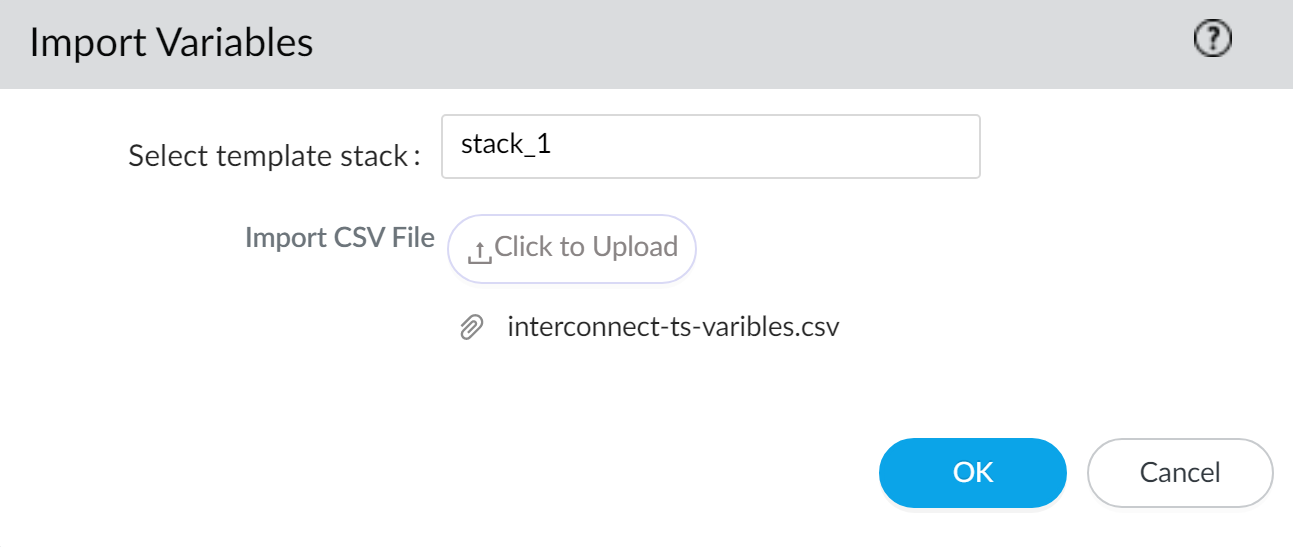 Import Template Stack Variables