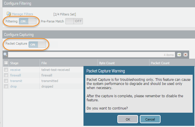Take a Custom Packet Capture