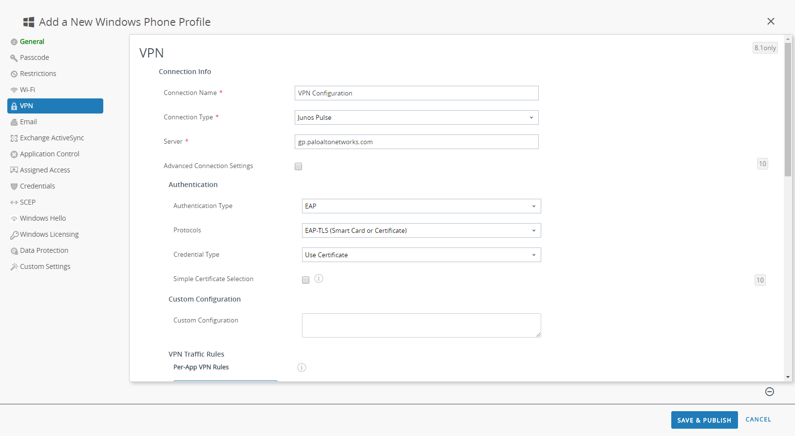 Configure A User Initiated Remote Access Vpn Configuration For Windows 10 Uwp Endpoints Using