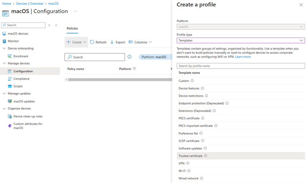 Upload Certificates For Macos Endpoints Via Microsoft Intune
