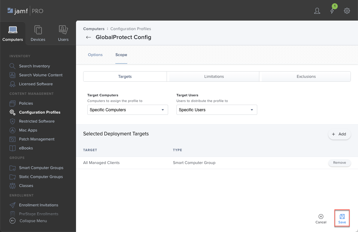 Create A Single Configuration Profile For The Globalprotect App For Macos
