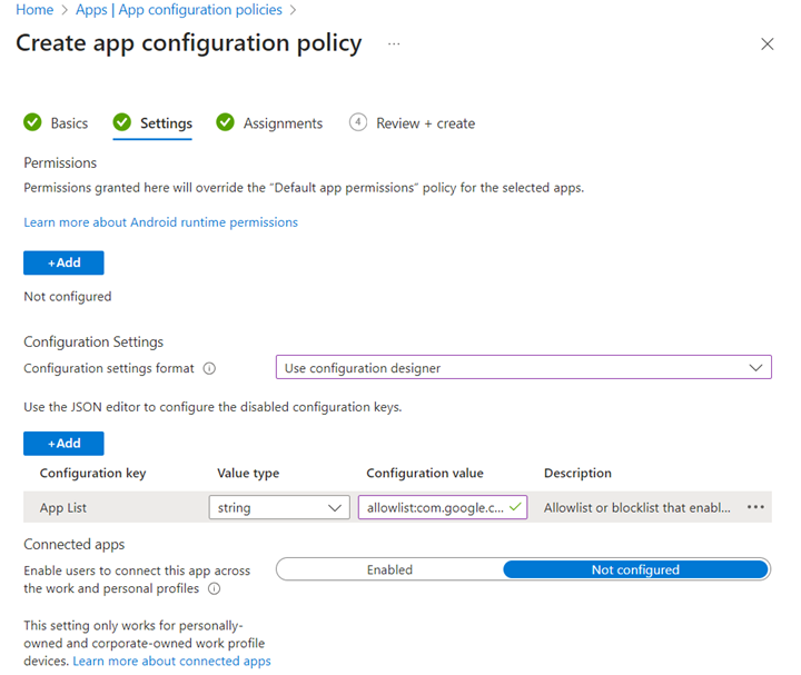 Create An App Configuration On Android Endpoints Using Microsoft Intune 7261