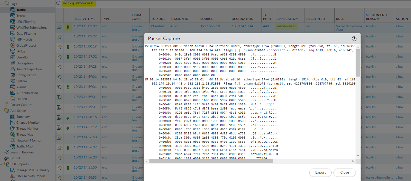Take a Custom Application Packet Capture