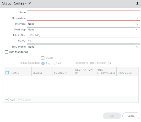 Create A Static Route