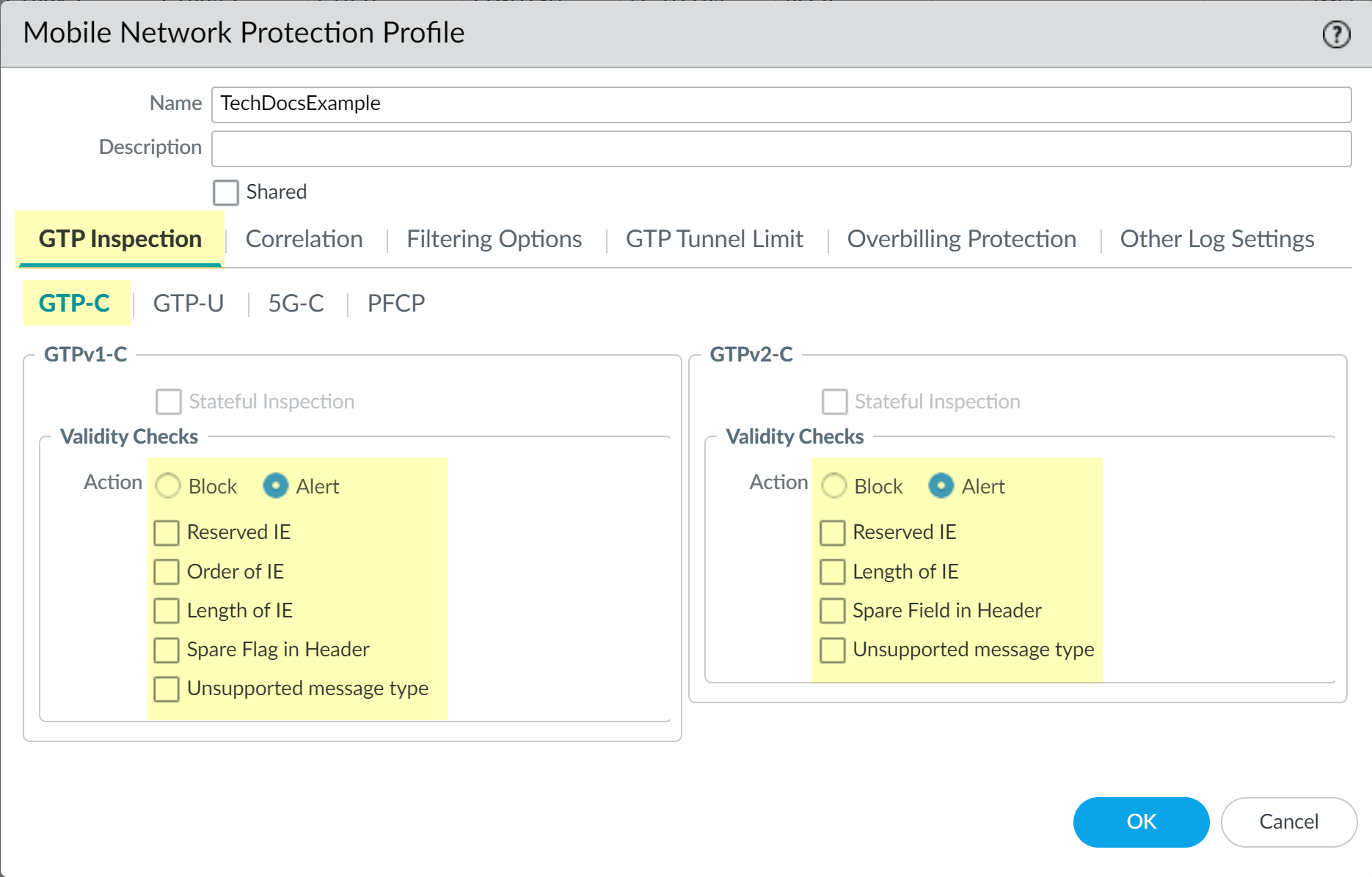 Configure Intelligent Security Using Gtp For User Equipment To Ip