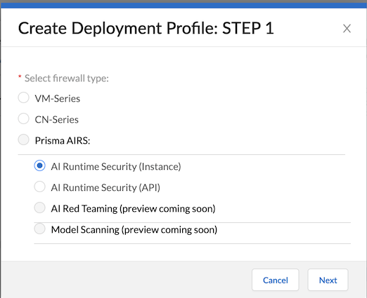 Create And Associate A Deployment Profile For Prisma Airs Ai Runtime