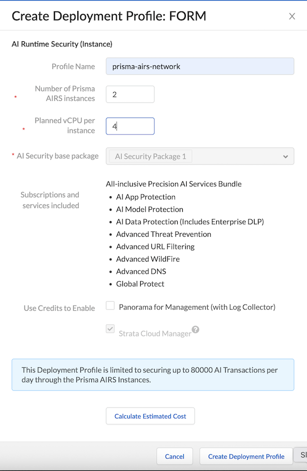 Create And Associate A Deployment Profile For Prisma Airs Ai Runtime