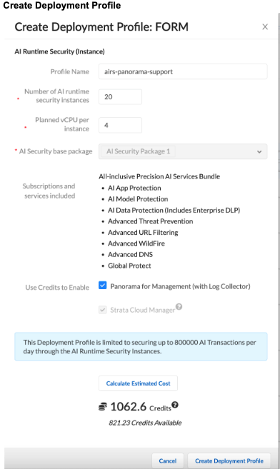 Create Prisma Airs Ai Runtime Network Intercept Deployment Profile For