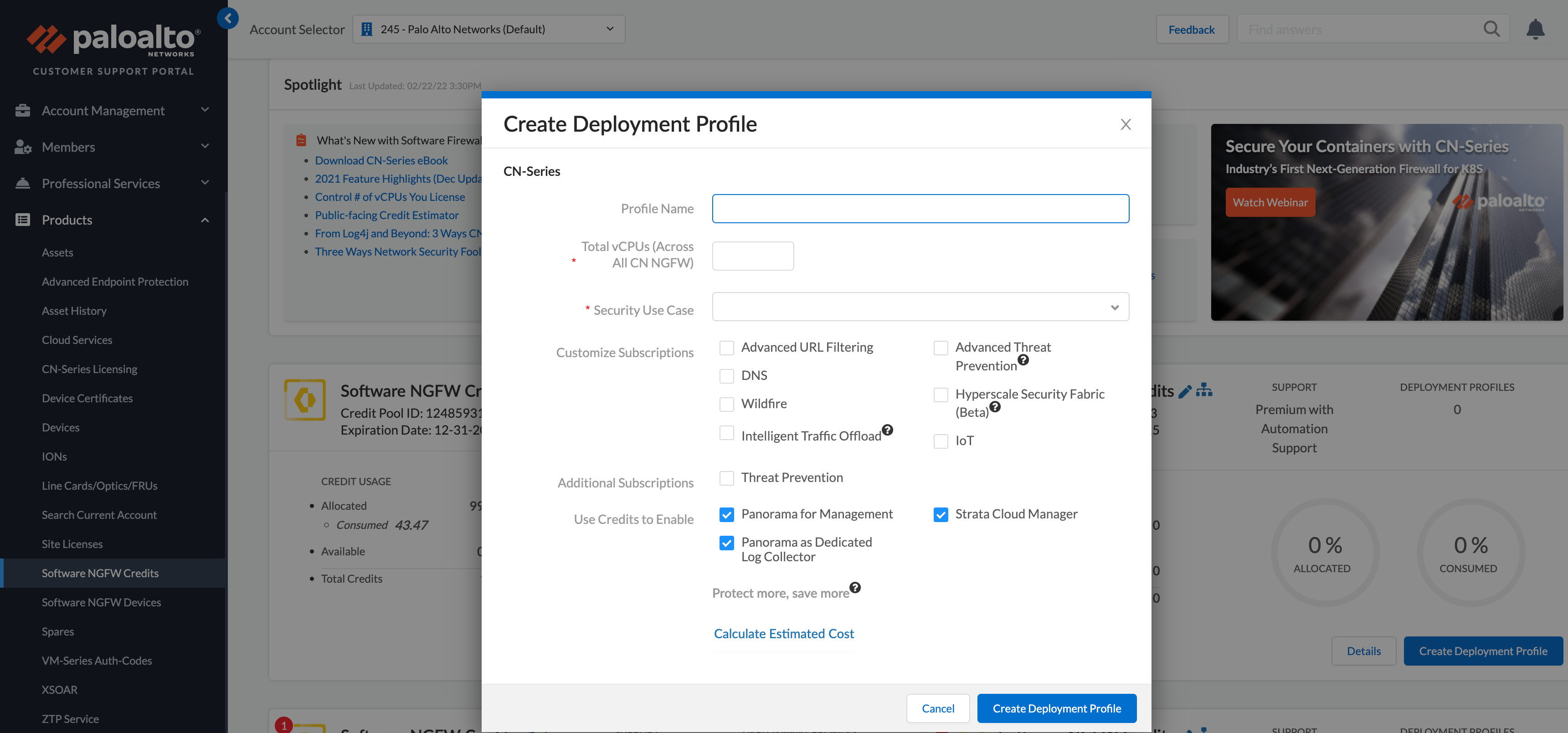 Create And Manage A Deployment Profile To Activate Cn Series License