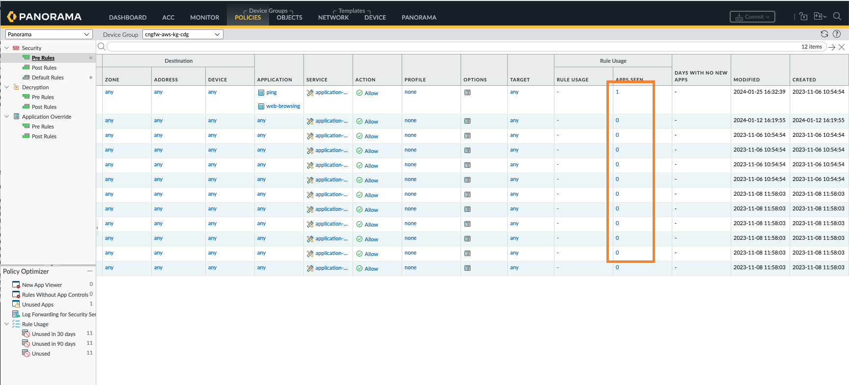 Cloud Ngfw For Aws Rule Usage