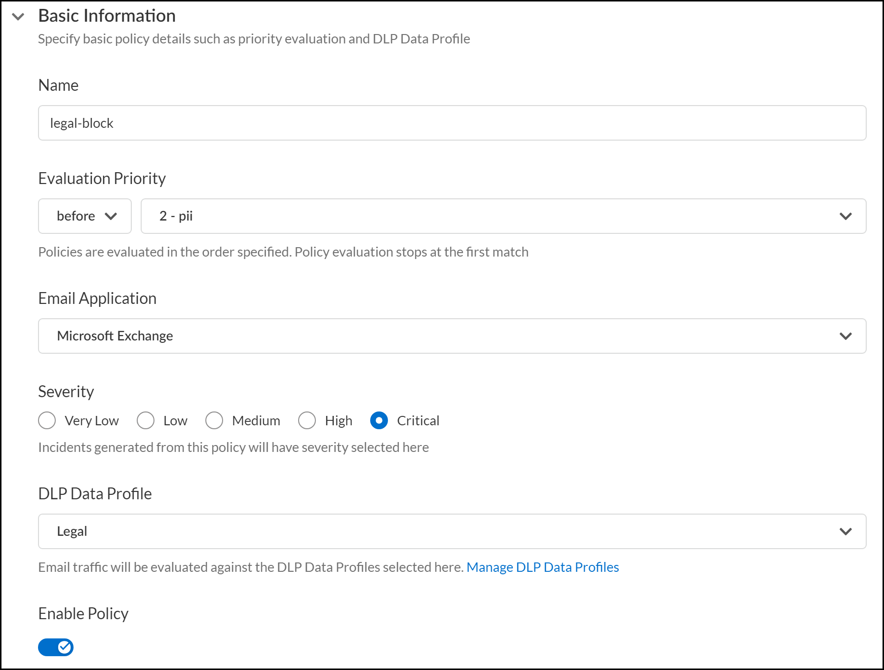 Add an Enterprise DLP Email Policy Rule