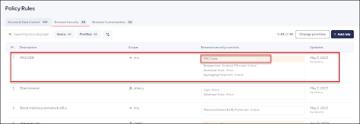 Manage Prisma Access Browser Policy Profiles
