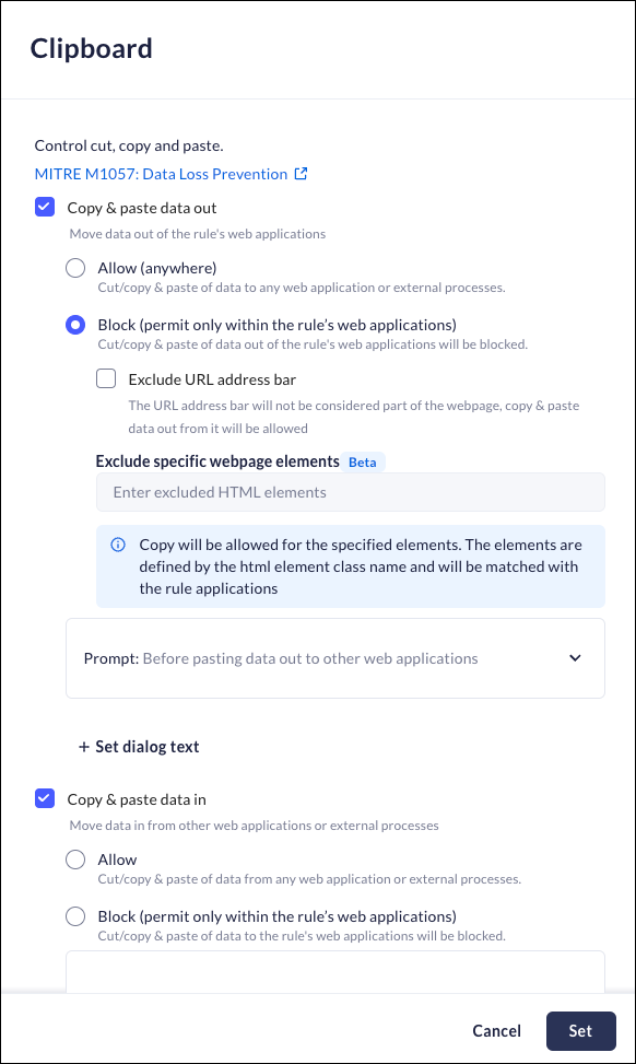 Configure Prisma Access Browser Data Controls
