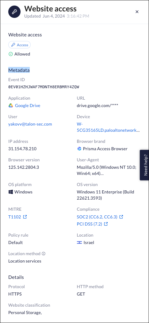 Explore Prisma Access Browser Events Explore Prisma Access Browser Events