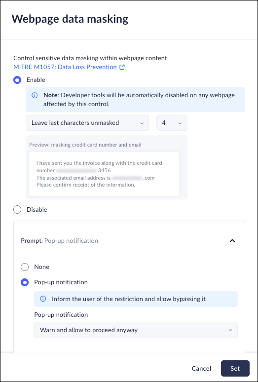 Configure Prisma Access Browser Data Controls