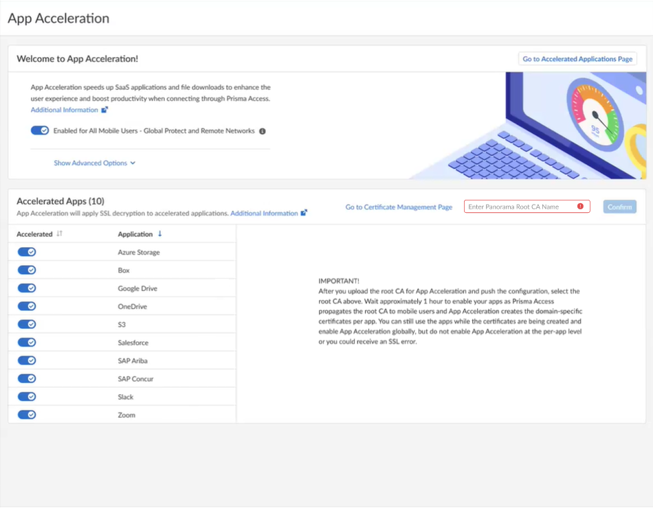 App Acceleration in Prisma Access
