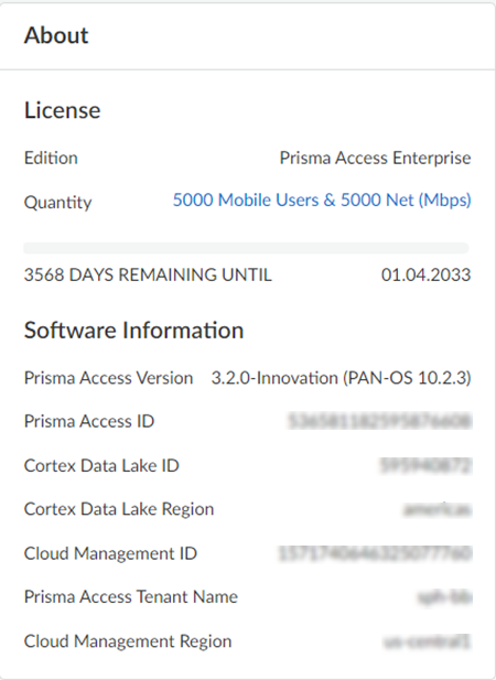 View Prisma Access Software Versions