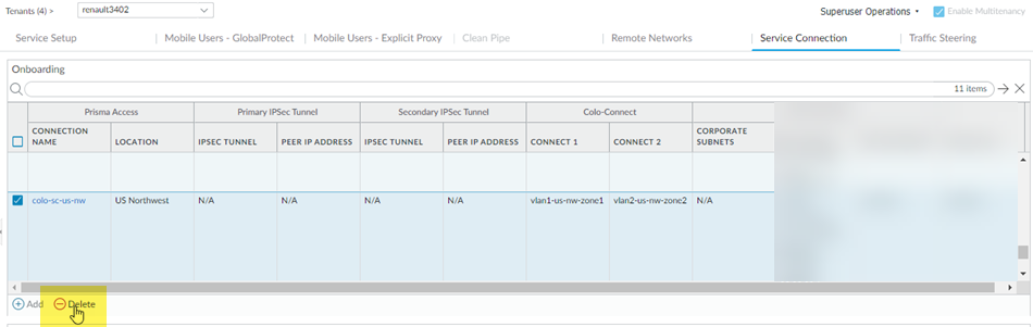 Configure Prisma Access Colo Connect