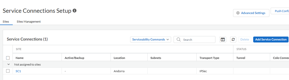Onboarding Workflow For Prisma Access Service Connections