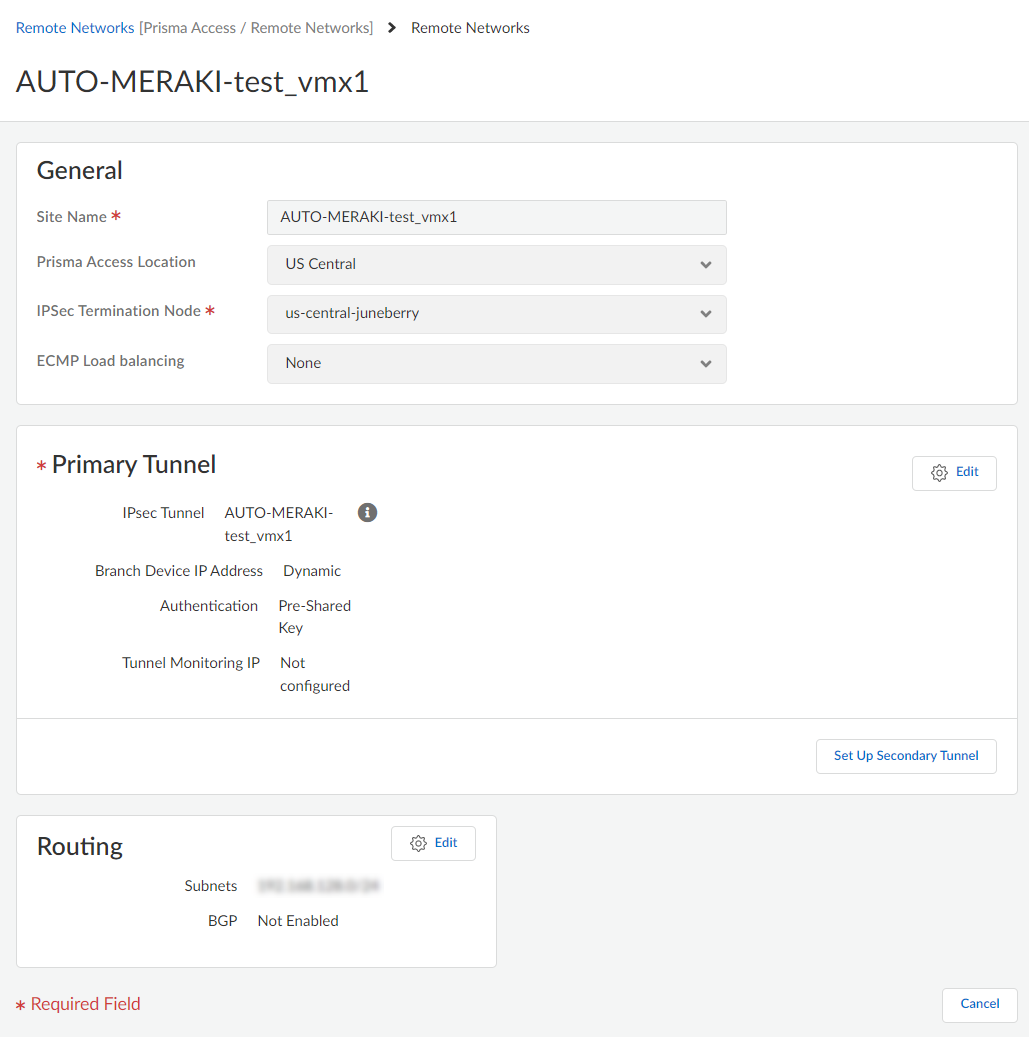 Integrate Prisma Access With Cisco Meraki Sd Wan