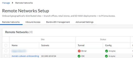 Integrate Prisma Access With Cisco Meraki Sd Wan Manual Integration