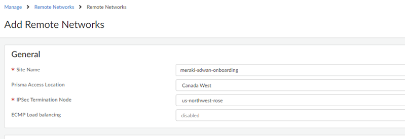 Integrate Prisma Access With Cisco Meraki Sd Wan Manual Integration