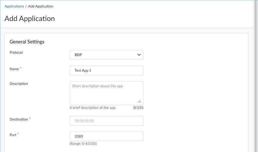 Configure Applications for Privileged Remote Access