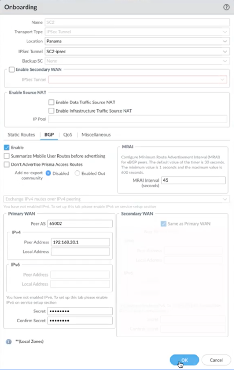 Configure A Service Connection In Prisma Access