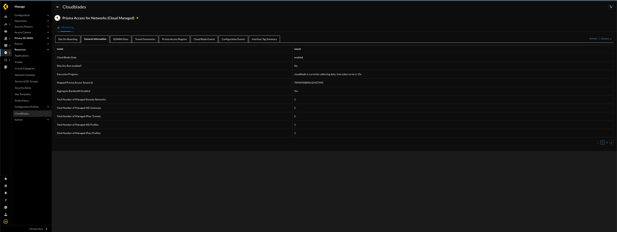 Monitor the Prisma Access for Networks CloudBlade