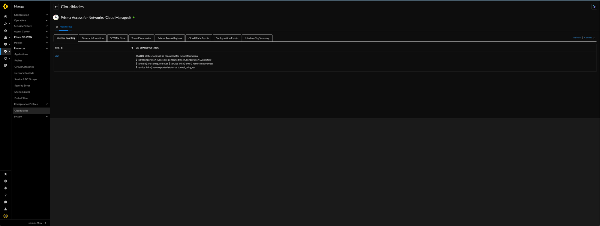 Monitor the Prisma Access for Networks CloudBlade