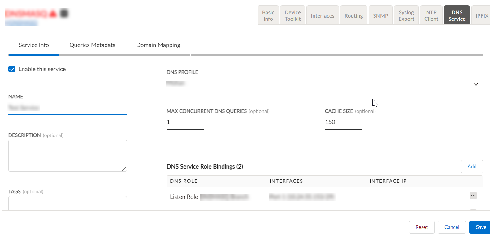 Configure the DNS Service on the Prisma SD-WAN Interface