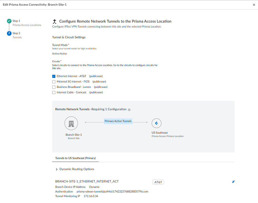 Connect A Single Or Multiple Prisma Sd Wan Sites To Prisma Access