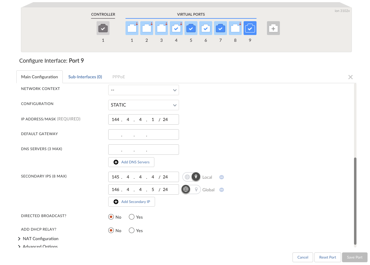 Configure a Secondary IP Address