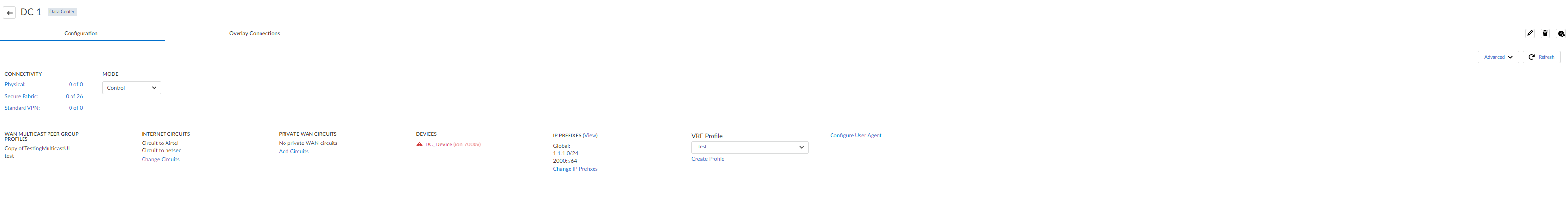Configure a VRF Profile in Prisma SD-WAN