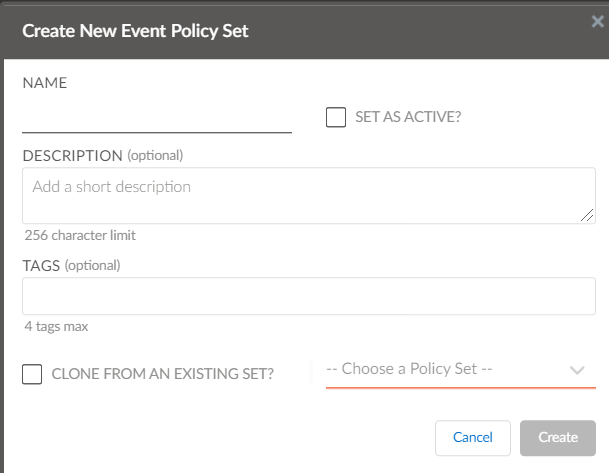 Create a New Incident Policy Set