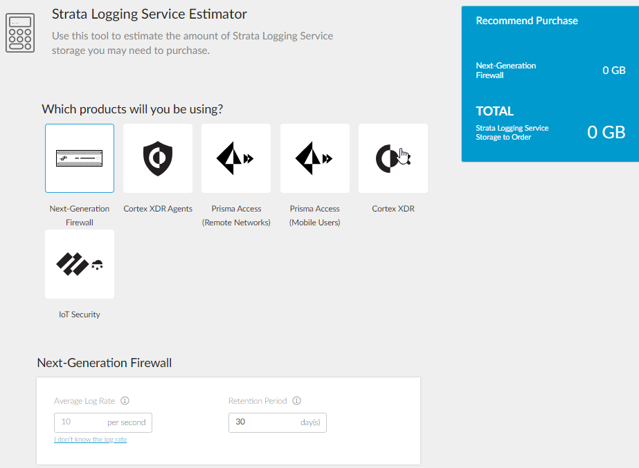 Sizing For Strata Logging Service Storage