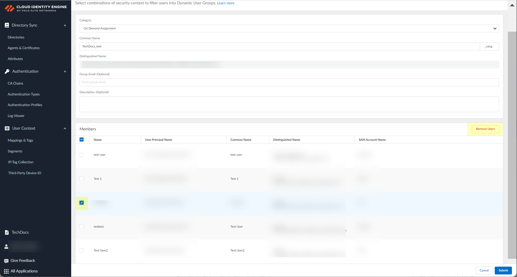Create A Cloud Dynamic User Group