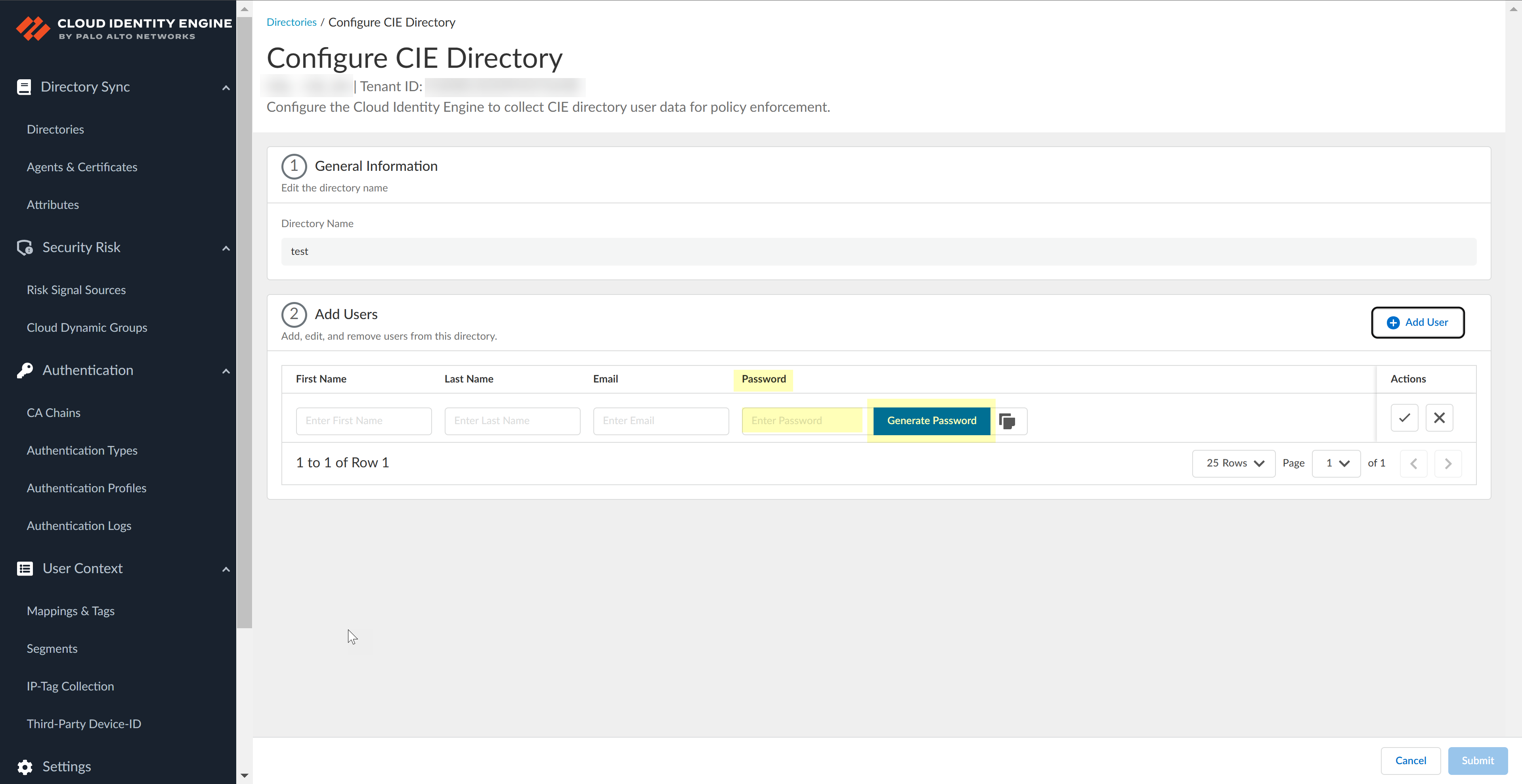 Configure a CIE Directory