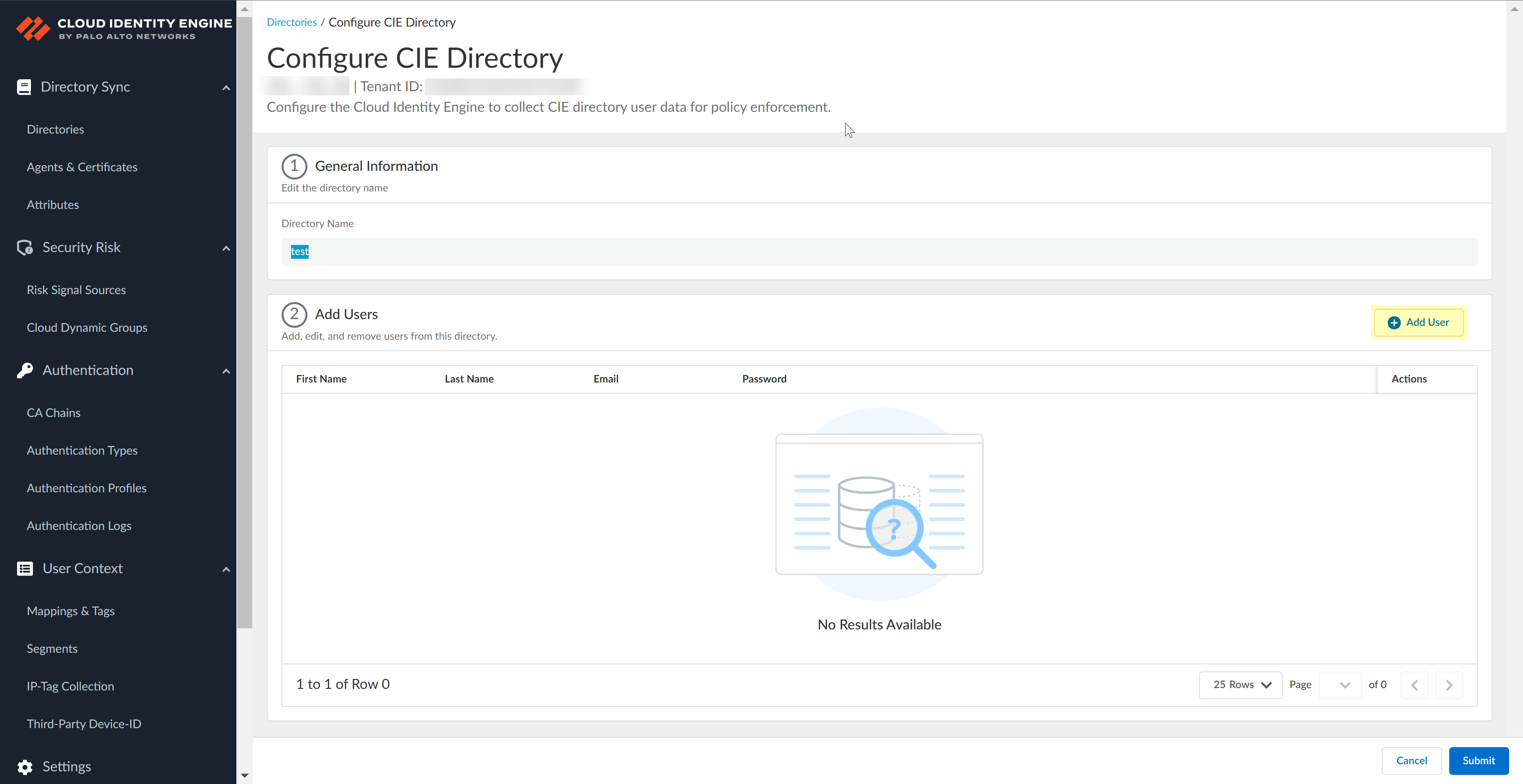 Configure a CIE Directory