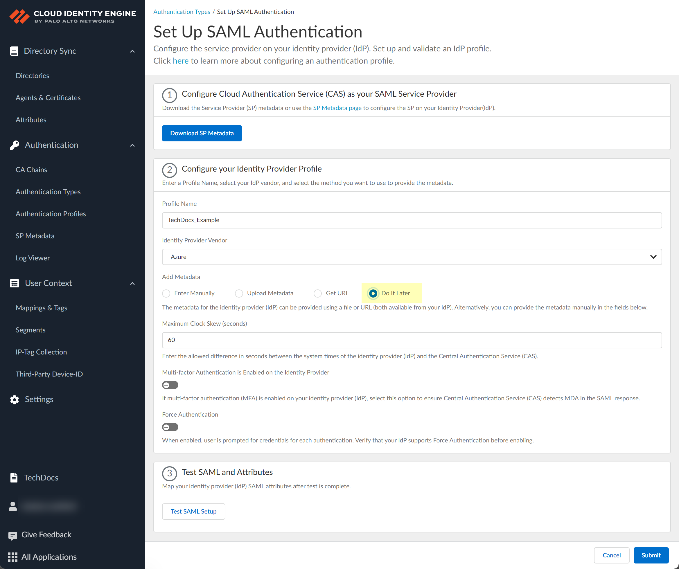Configure Azure as an IdP in the Cloud Identity Engine