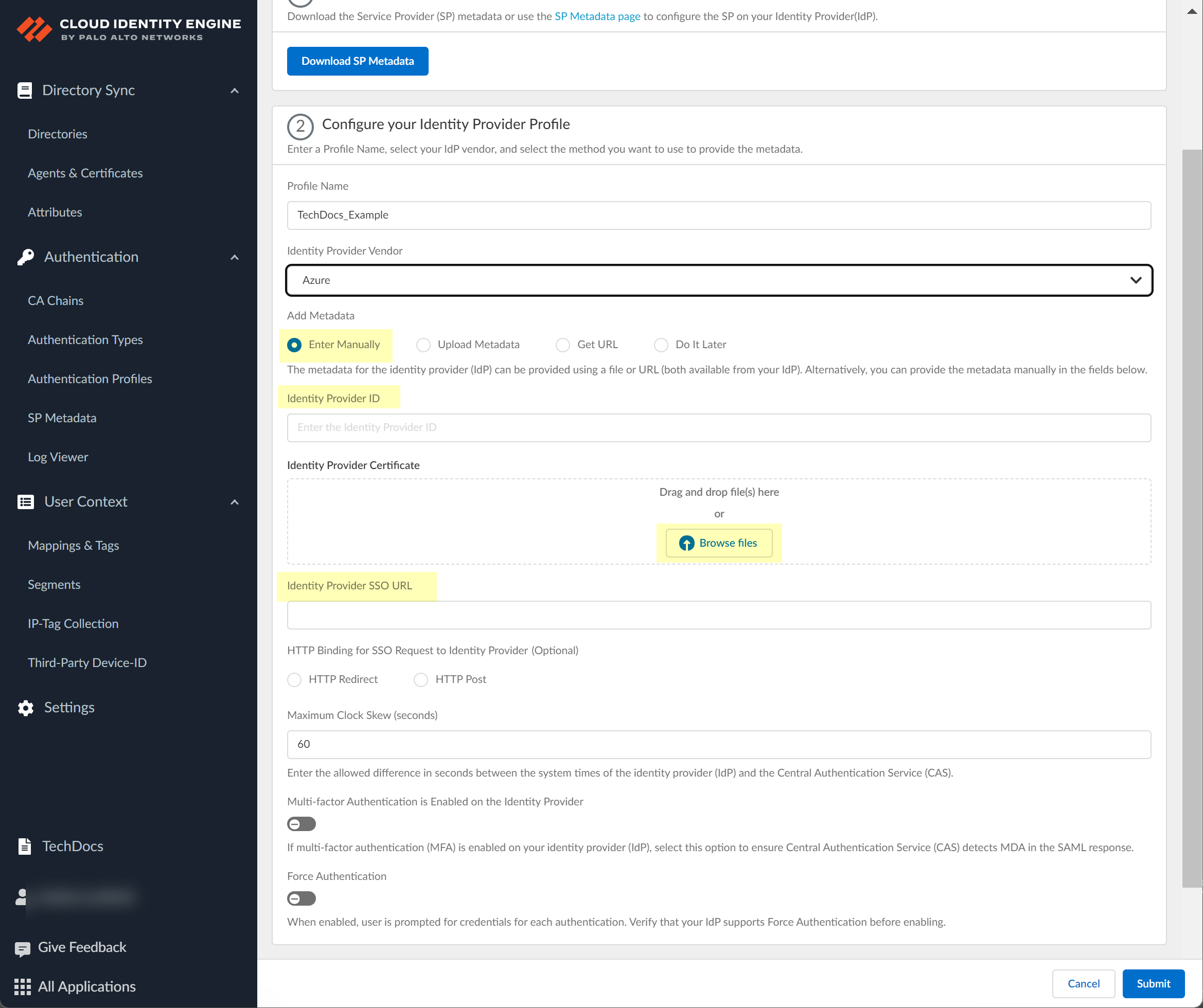 Configure Azure as an IdP in the Cloud Identity Engine