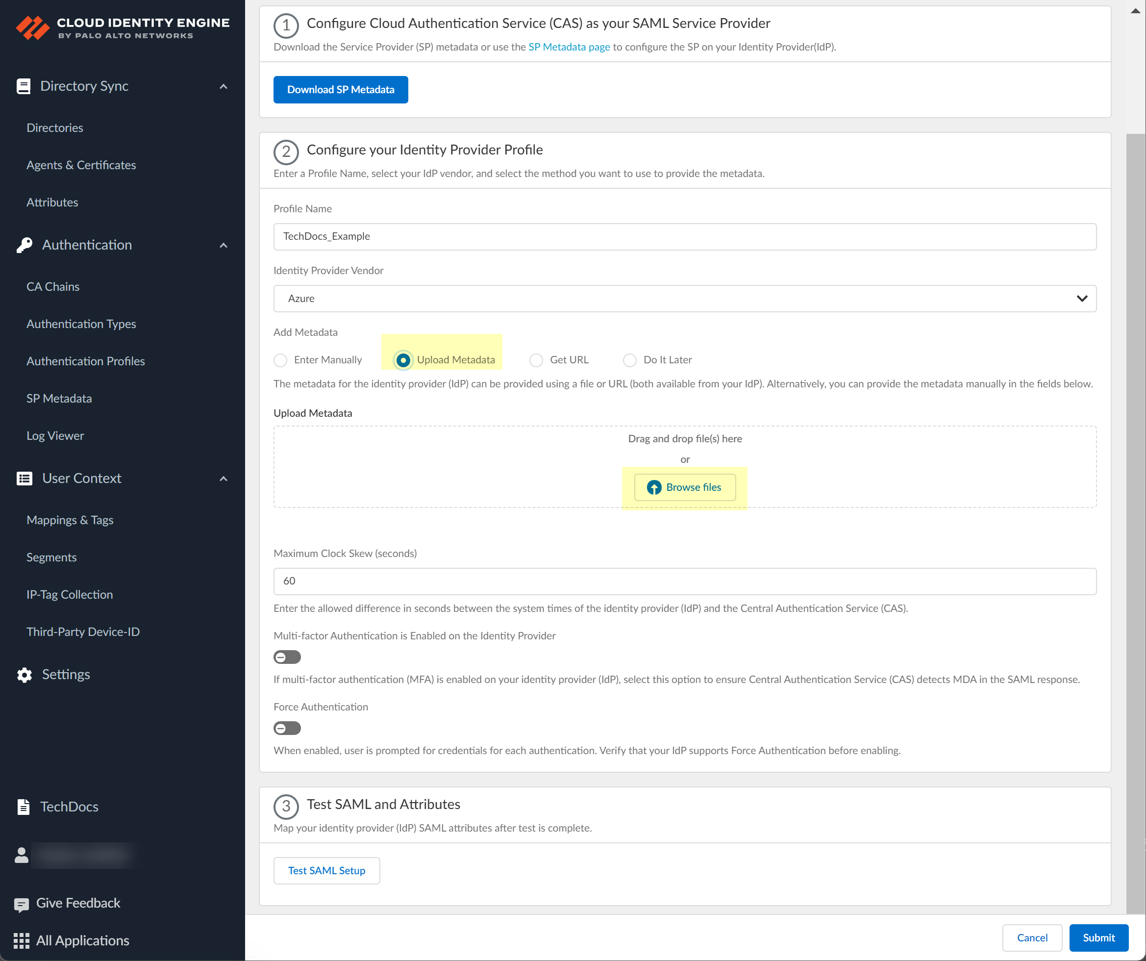 Configure Azure as an IdP in the Cloud Identity Engine