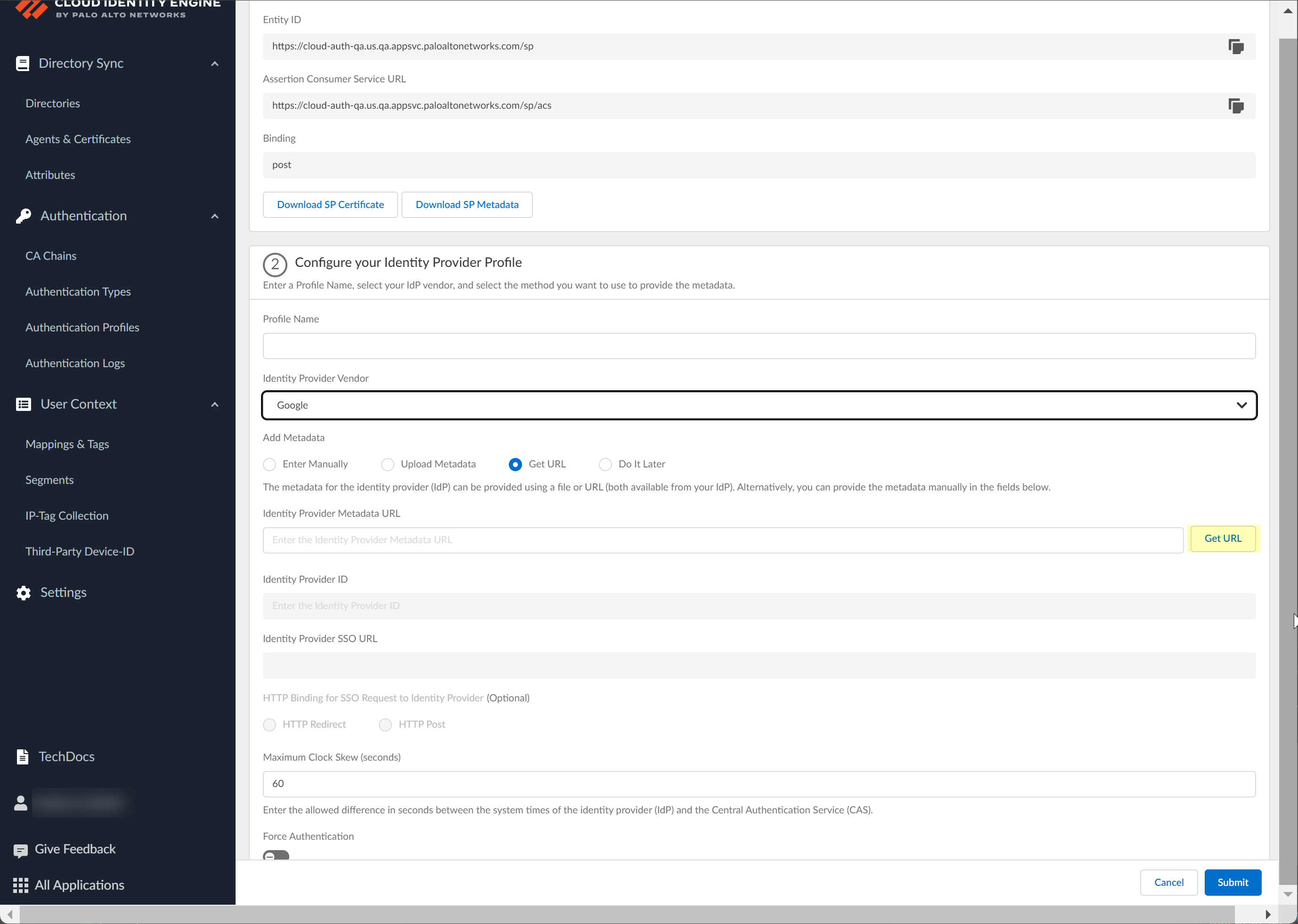 Configure Google as an IdP in the Cloud Identity Engine