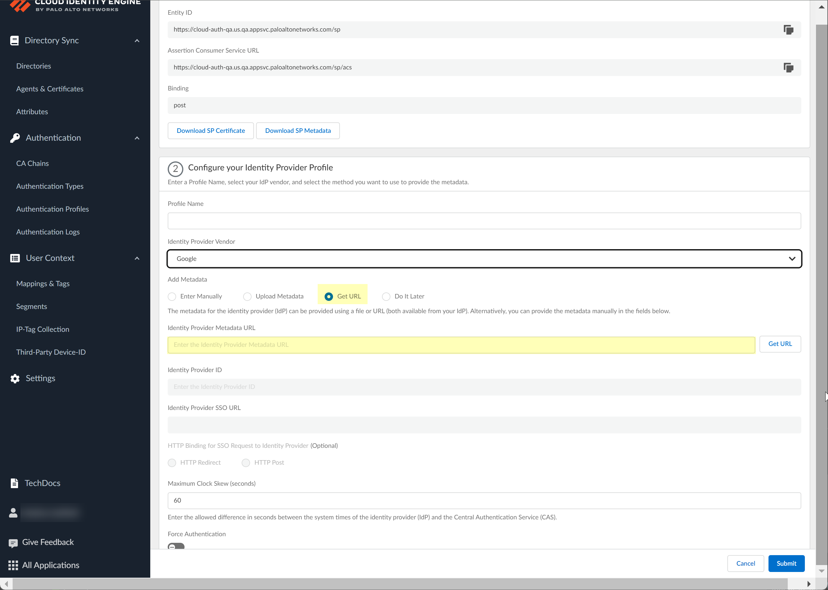 Configure Google as an IdP in the Cloud Identity Engine