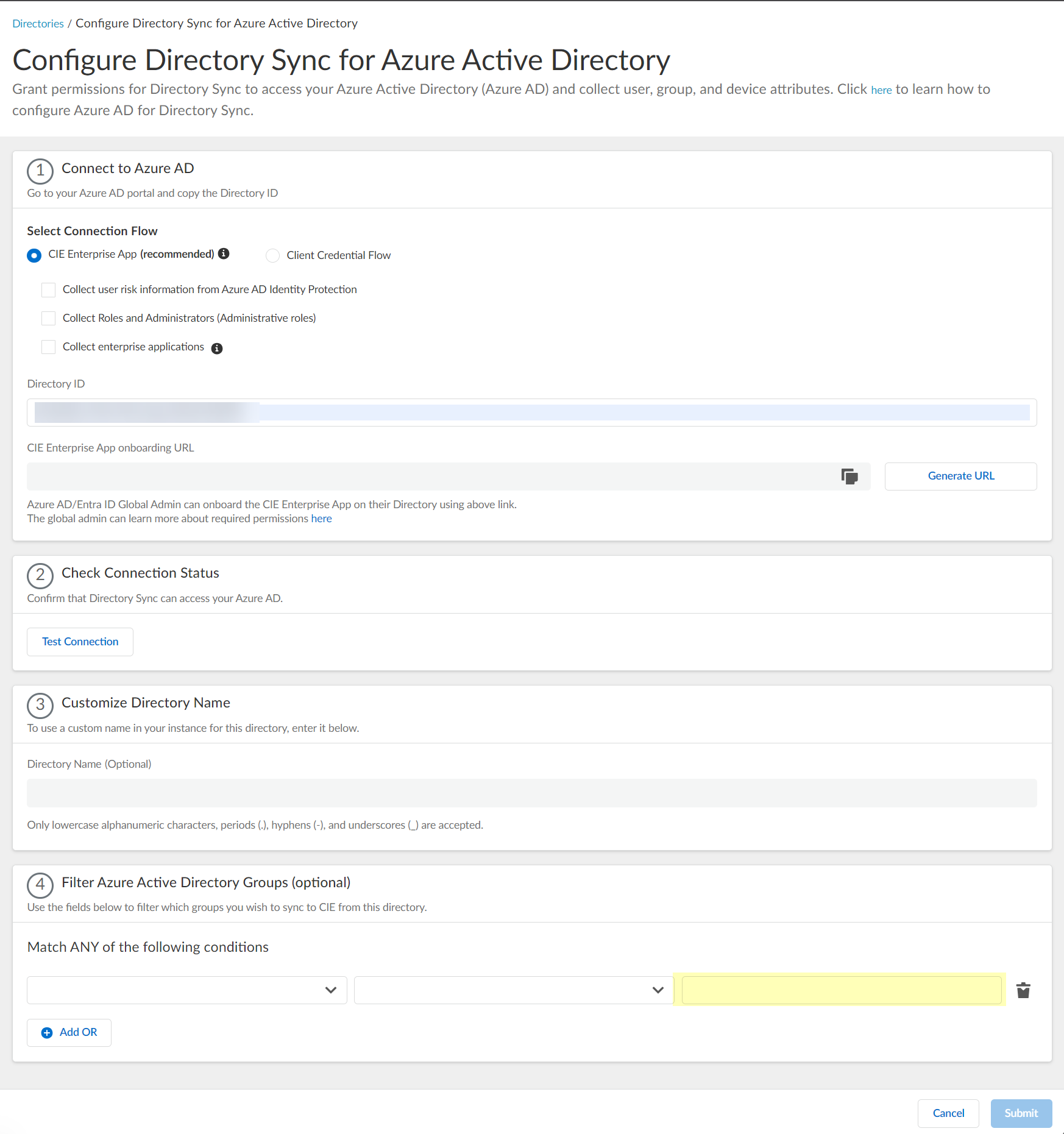 Configure Azure Using the CIE Enterprise App