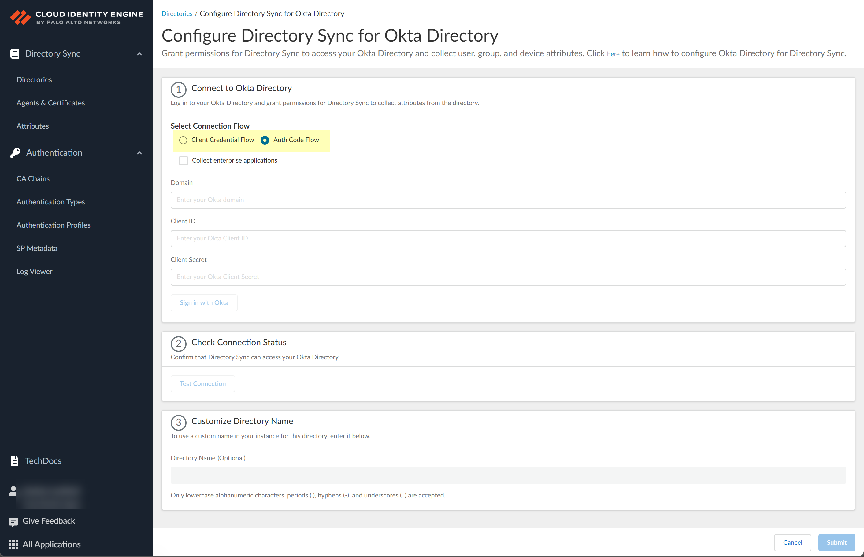Configure Okta Directory