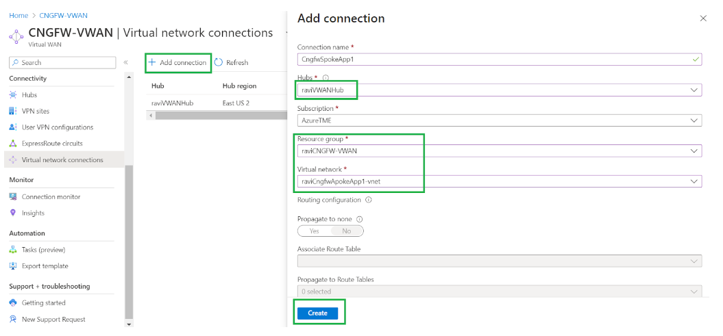 Sample Configuration For Post Vwan Deployment