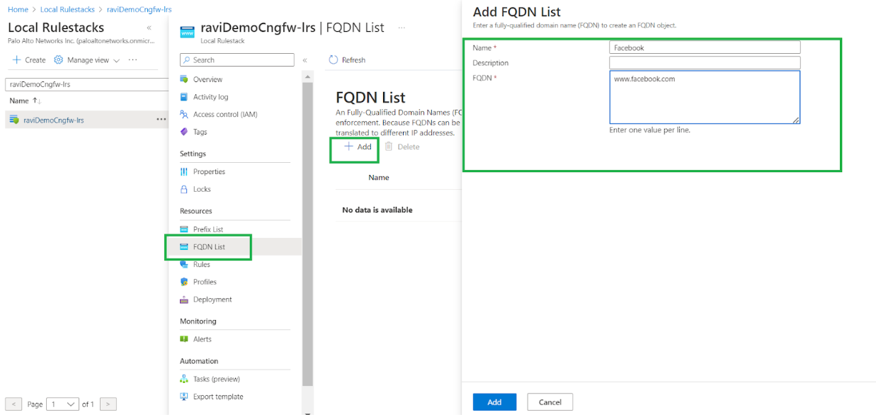 Sample Configuration For Post Vnet Deployment
