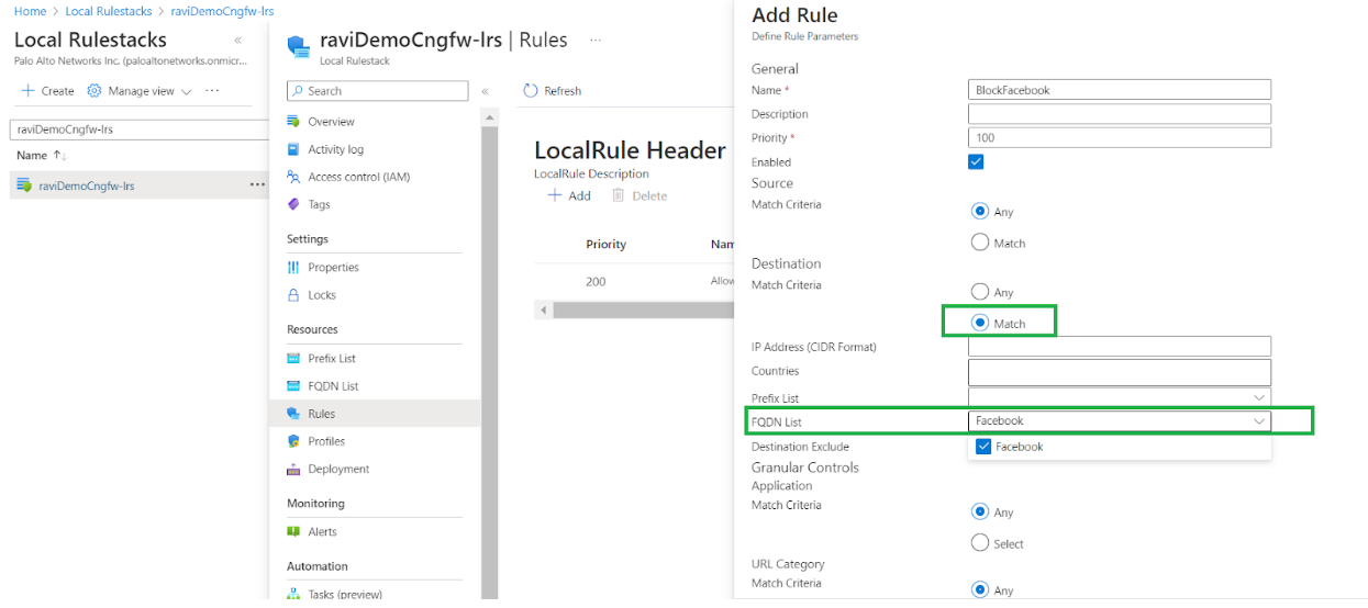 Sample Configuration For Post Vnet Deployment